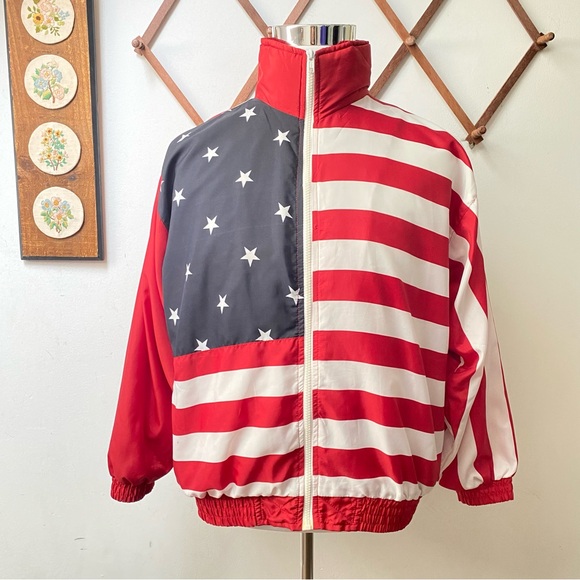 Vintage | Jackets & Coats | Vintage American Flag Windbreaker | Poshmark